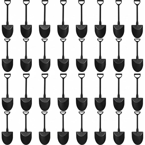 BDKWID-100Pcs Black Plastic Mini Ice Cream Spoons Dessert Shovels ...