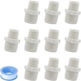 BDKWID-10PCS 1/2" to 3/4" PVC Pipe Fittings Nipple G1/2 X G3/4 Male to ...
