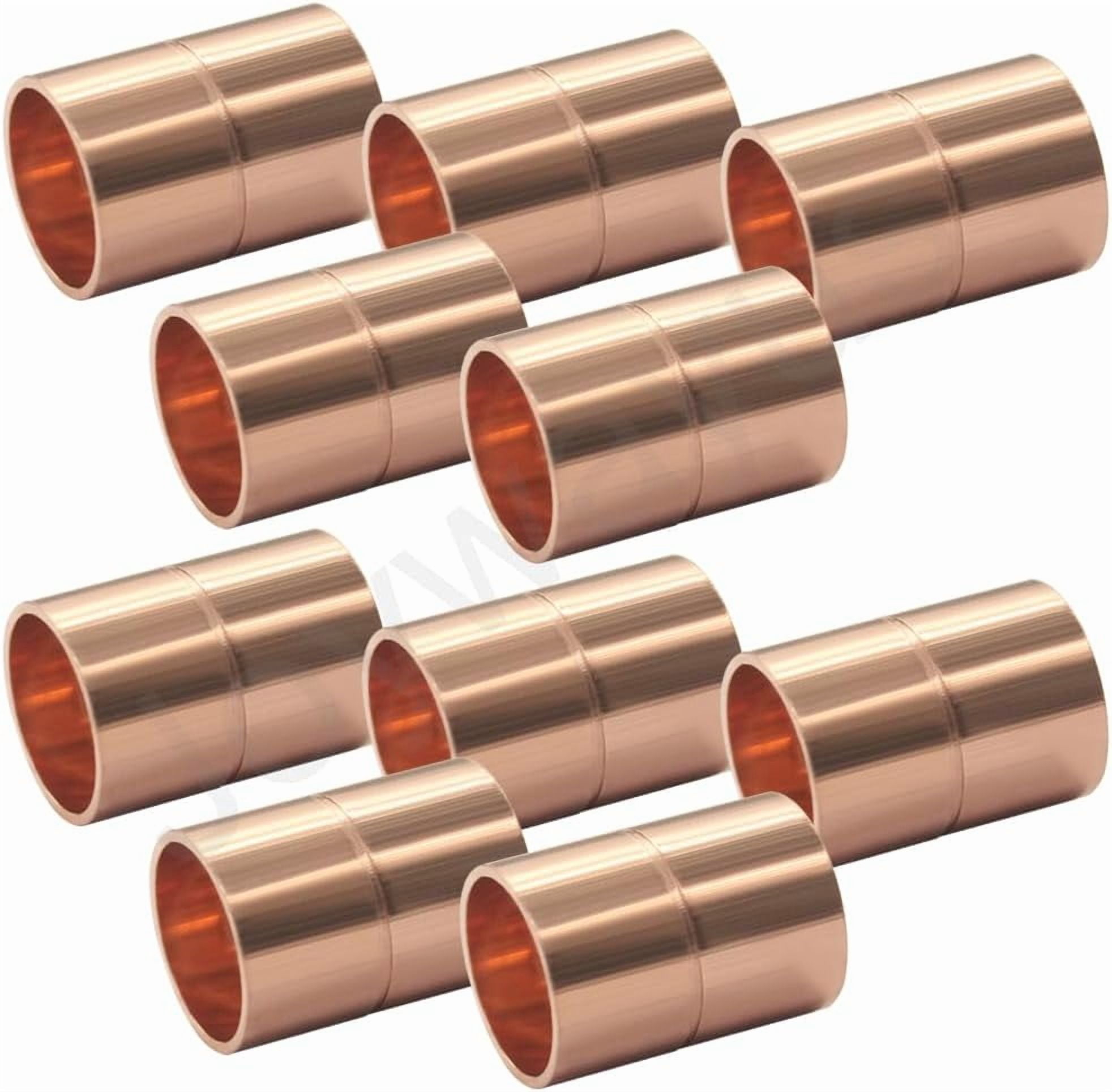 BDKWID-10PCS 3/8" ID Copper Coupling with Dimple Stop Straight Sweat ...
