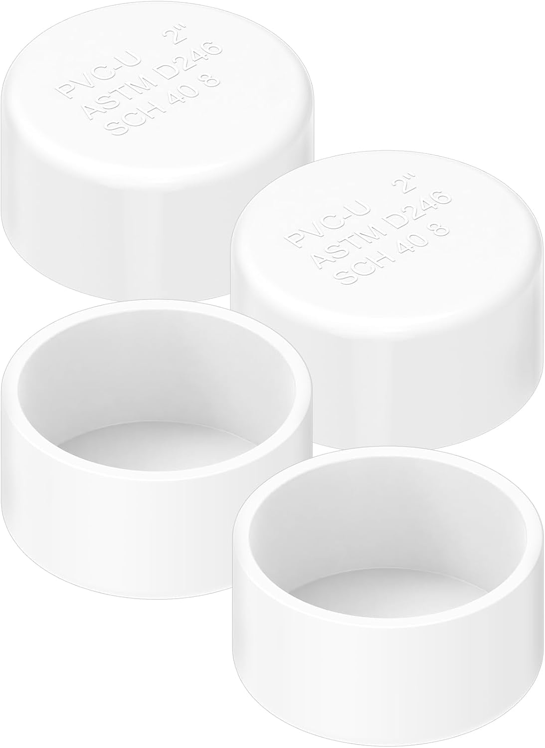BDKWID-2 Inch PVC Cap (Compatible with 2.375" OD), Fits Standard SCH40 ...