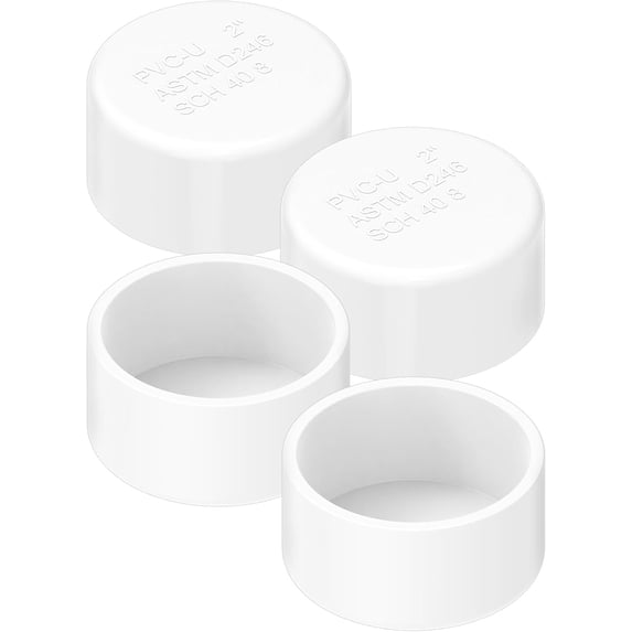 BDKWID-2 Inch PVC Cap (Compatible with 2.375" OD), Fits Standard SCH40 ...