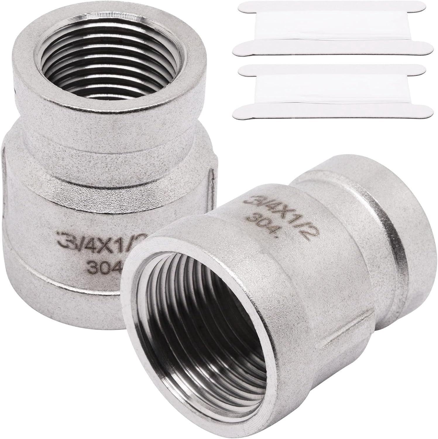 BDKWID-2 Pack 3/4" x 1/2" NPT Female Threaded Pipe Fitting, 304 ...