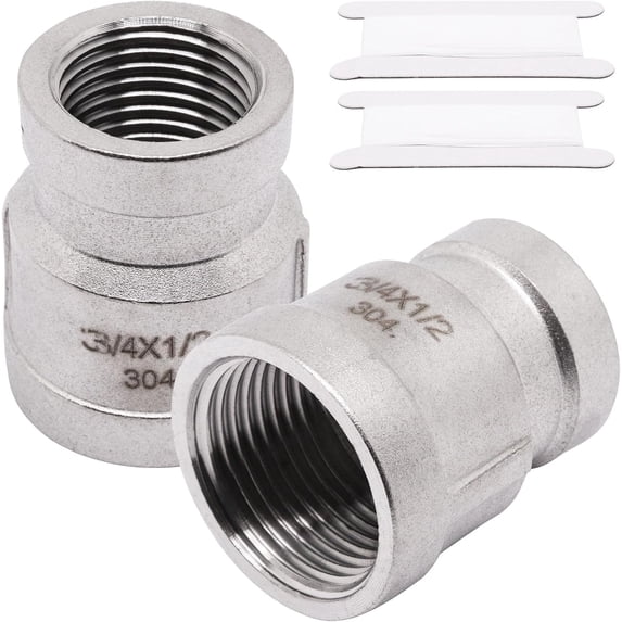 BDKWID-2 Pack 3/4" x 1/2" NPT Female Threaded Pipe Fitting, 304 ...