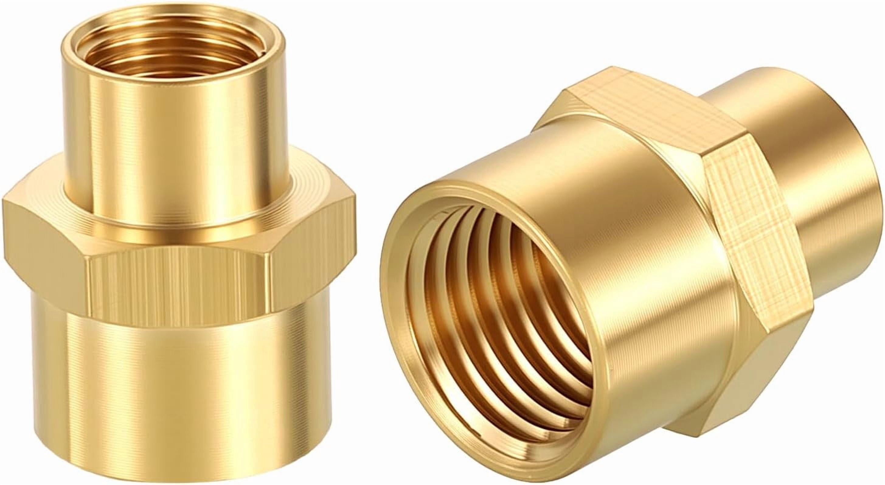 BDKWID-2 Packs Brass Pipe Fittings, 1/4" FeMale NPT to 1/8" FeMale NPT ...