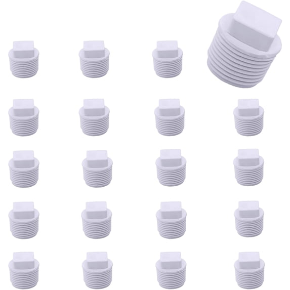 BDKWID-20 Pack 3/4 Inch PVC Pipe Male Thread Plug, Threaded Pipe End ...