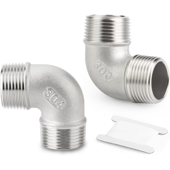 BDKWID-2PCS 304 Stainless Steel 90 Degree Elbow Fittings, 3/4" NPT Male ...