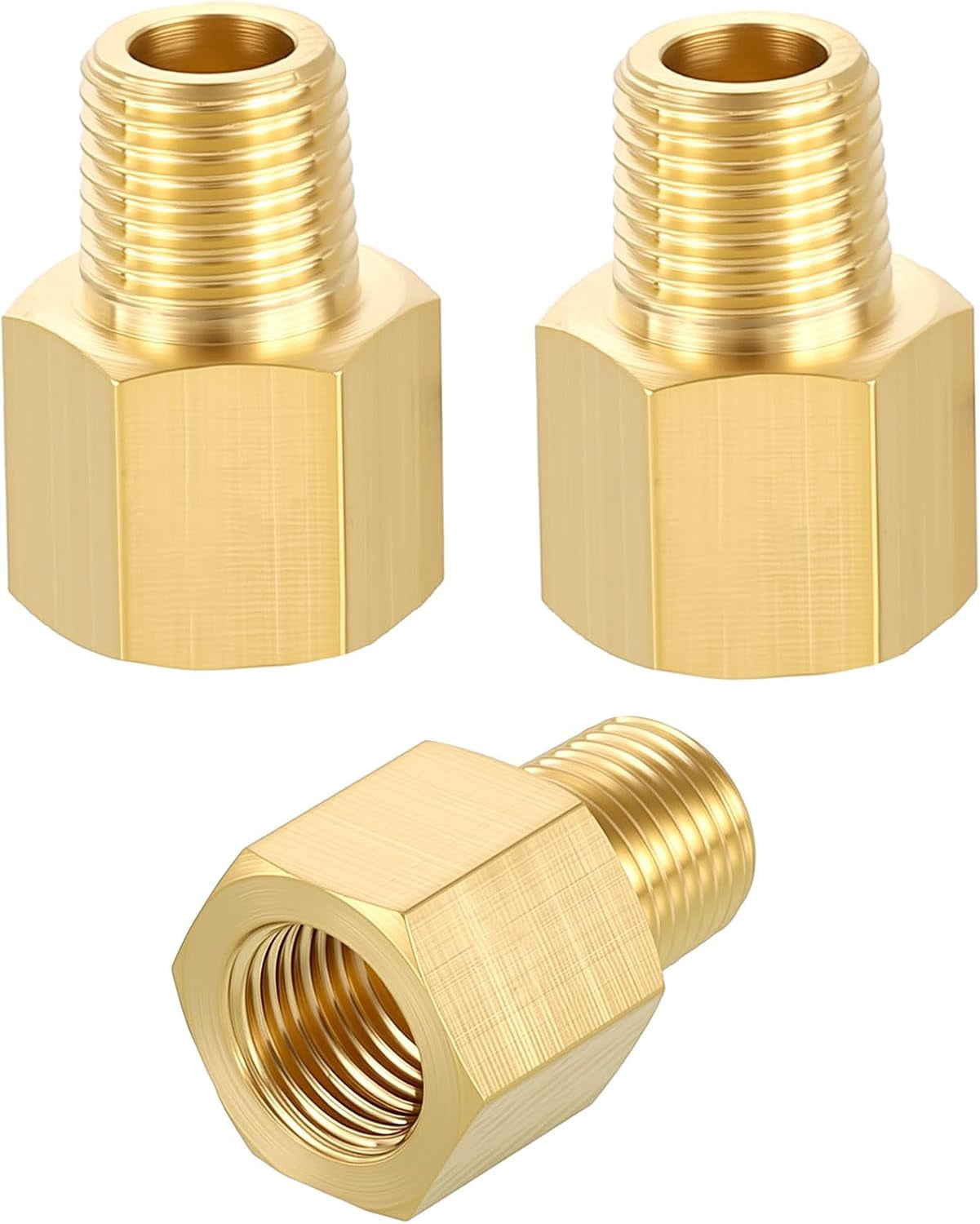 BDKWID-3 Pack Brass Pipe Fittings, 1/8" FeMale NPT to 1/8" Male NPT ...