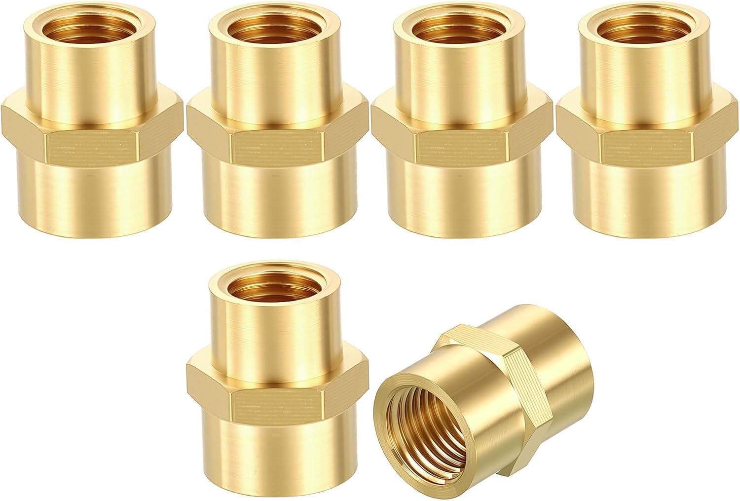 BDKWID-3 Pack Brass Pipe Fittings, 3/8" FeMale NPT to 1/4" FeMale NPT ...
