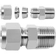 BDKWID-304 Stainless Steel Compression Tube Fitting, 1/2" OD x 1/2" NPT ...