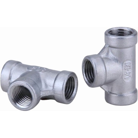 BDKWID-304 Stainless Steel Pipe Fitting - 1/4" x 1/4" x 1/4" Tee Female ...