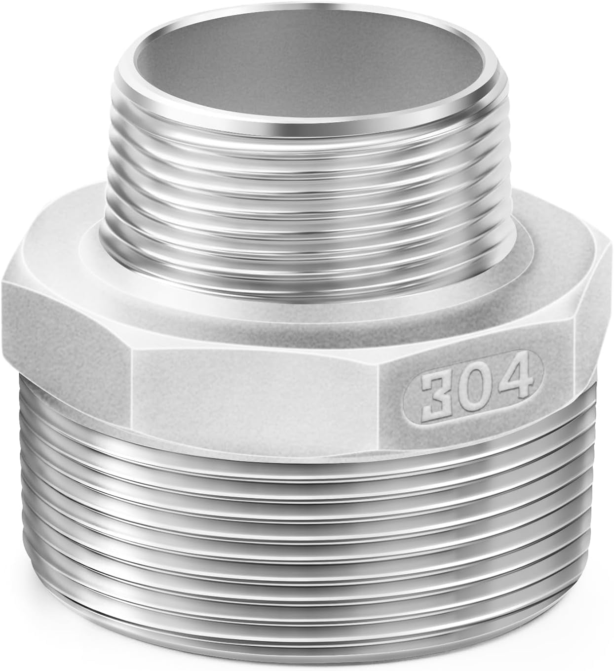 BDKWID-304 Stainless Steel Pipe Fitting, Reducer Hex Nipple 1-1/4" NPT ...