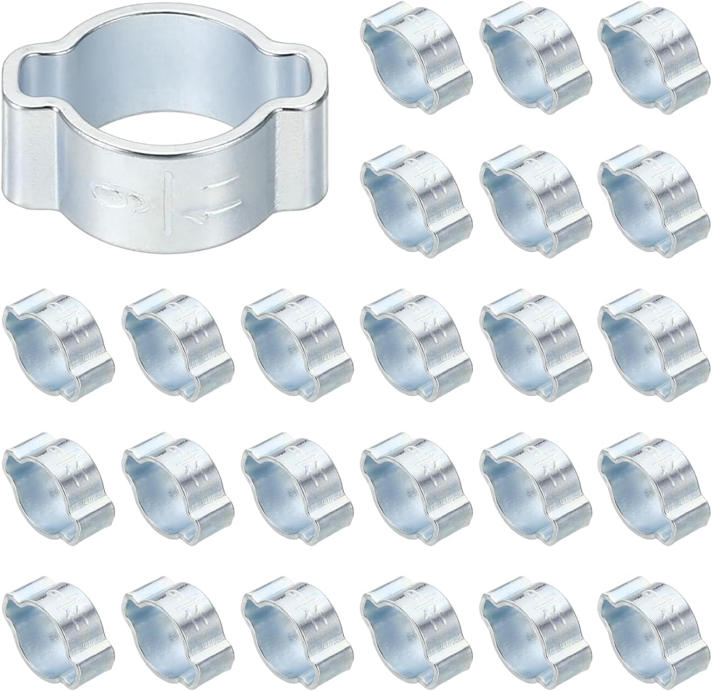 BDKWID-36 Pcs Double Ear Hose Clamp, 9-11mm Zinc Plated Steel O Clip ...