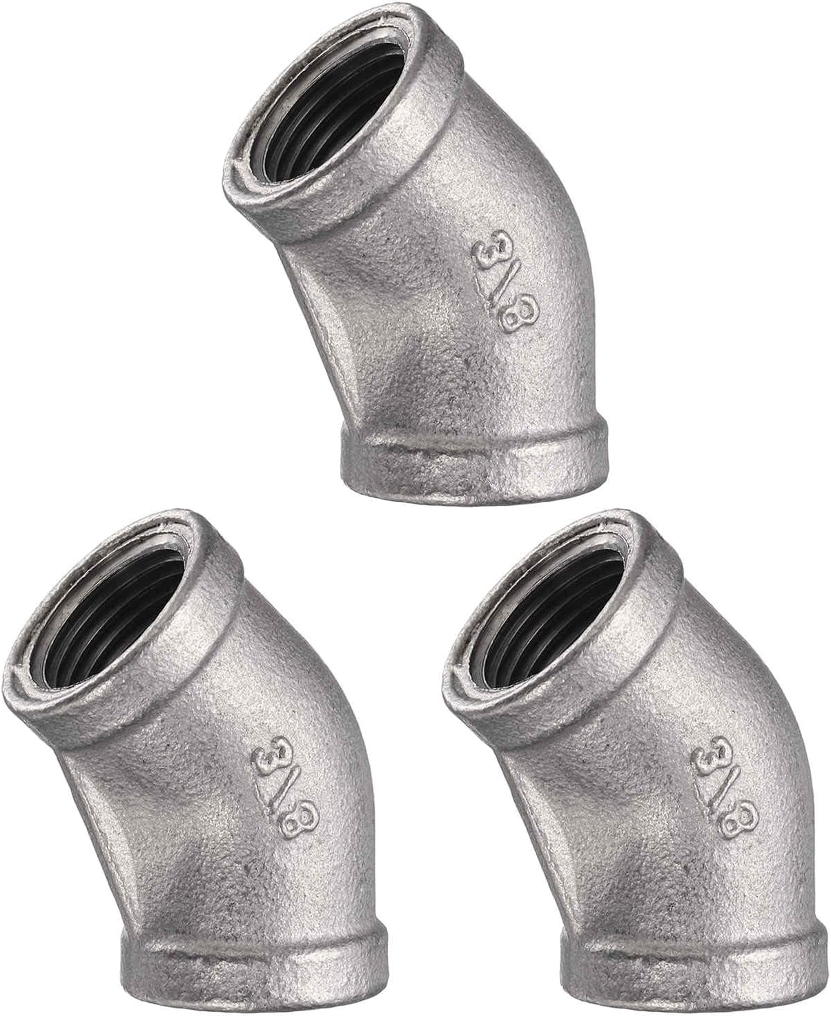 BDKWID-3pcs 45 Degree Elbow Cast Pipe Fitting 3/8" NPT Female 304 ...