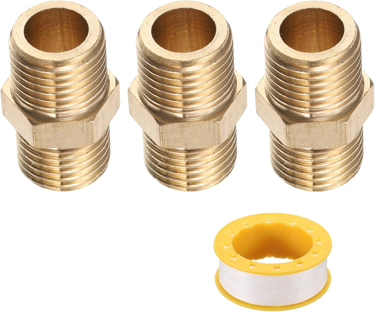 BDKWID-3pcs Brass Reducing Hex Nipple g 1/4 NPT Male Nipple Pipe ...
