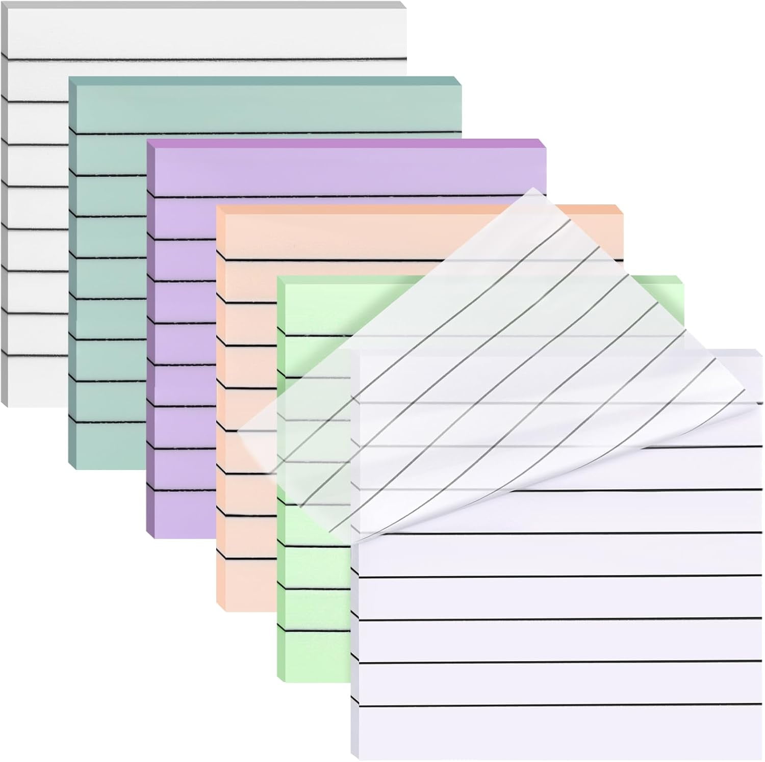 BDKWID-3x3 Inch Transparent Sticky Notes 300 Sheets, Clear Translucent ...