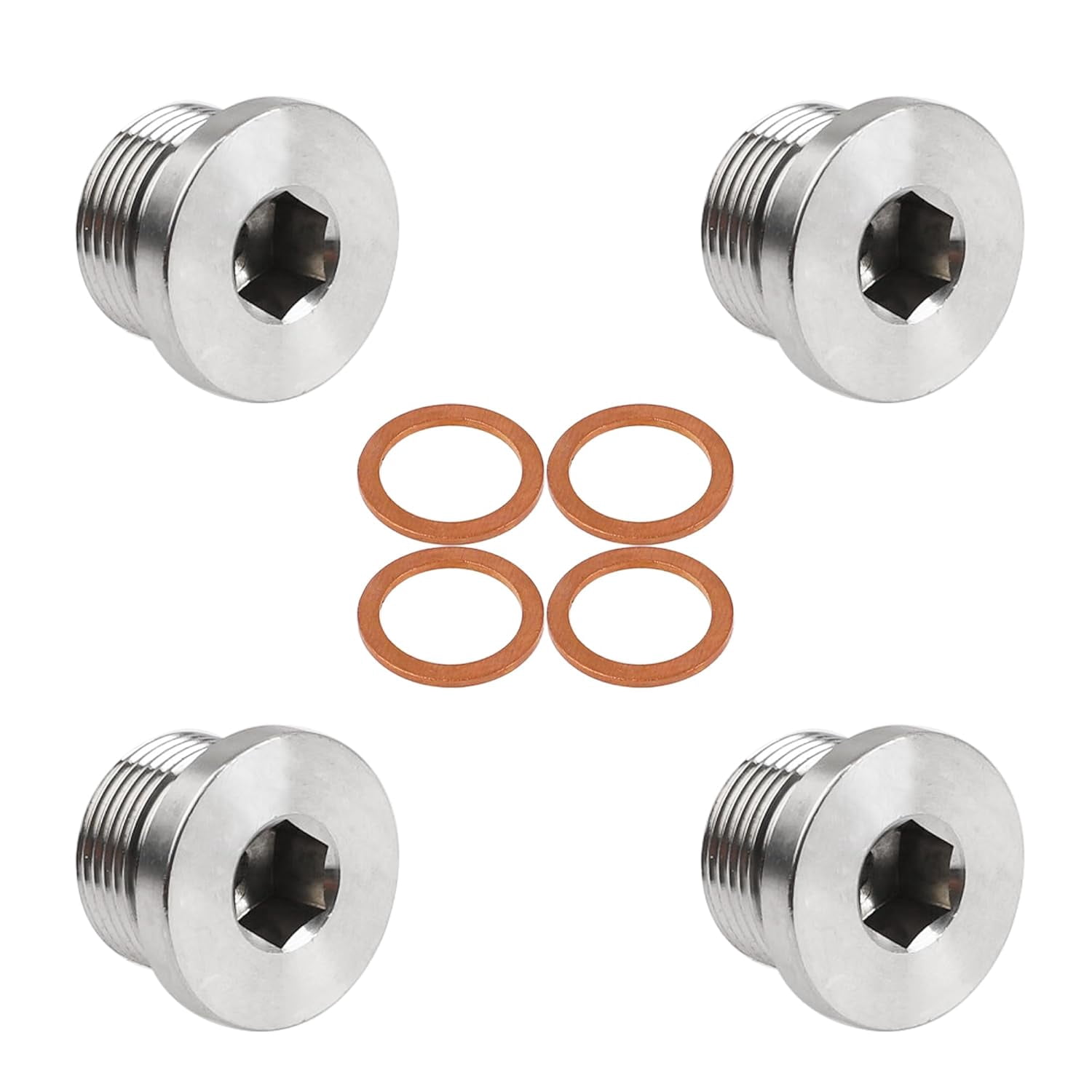 BDKWID-4Pcs 304 Stainless Steel M16 x 1.5 Inner Hex Head Pipe Plug with ...