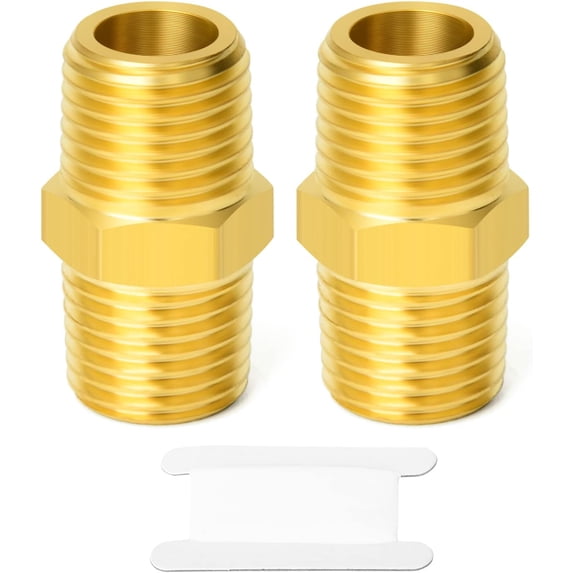 BDKWID-5PCS Brass Pipe Fitting, Reducing Hex Nipple, 1/4-Inch Male Pipe ...
