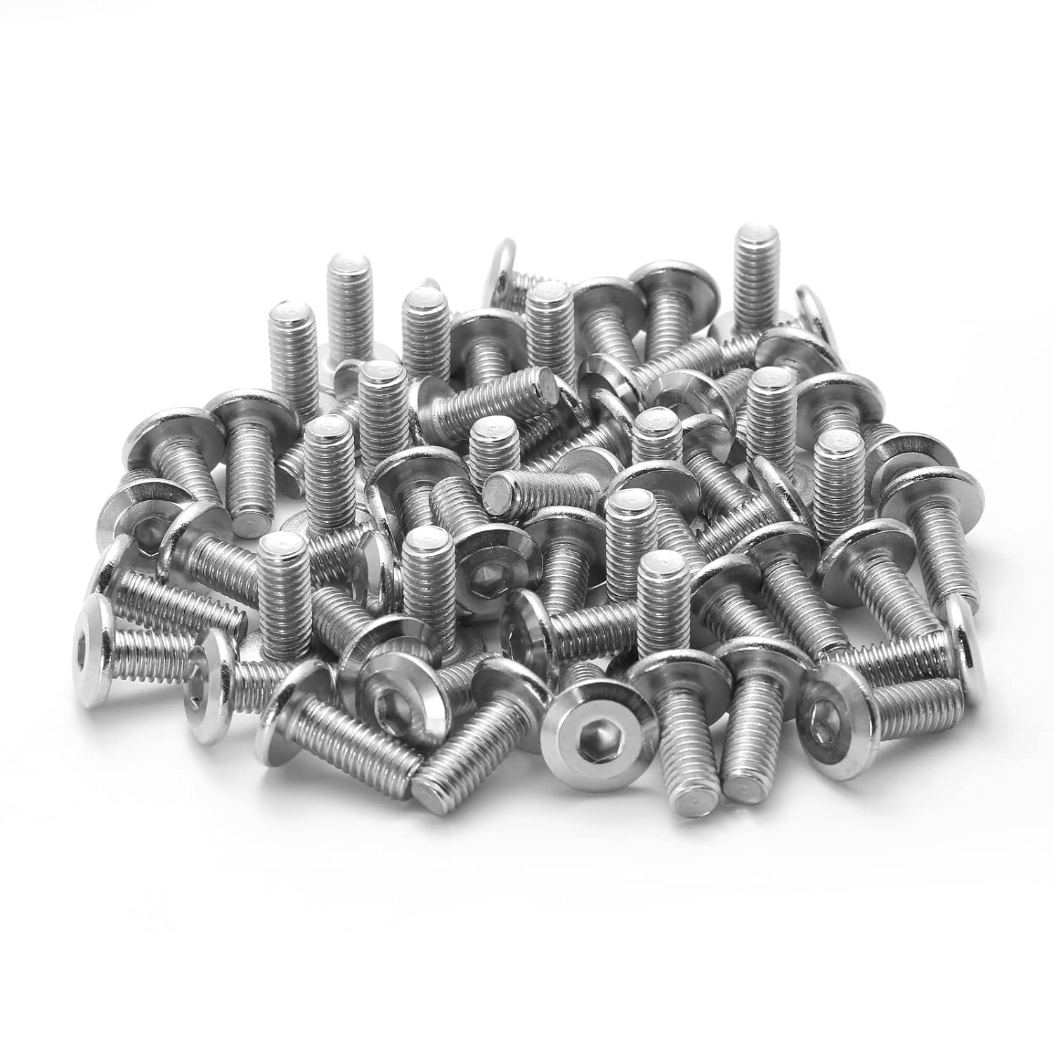 BDKWID-60 Pcs M6x15mm Stainless Steel Flat Head Hex Socket Cap Bolts ...