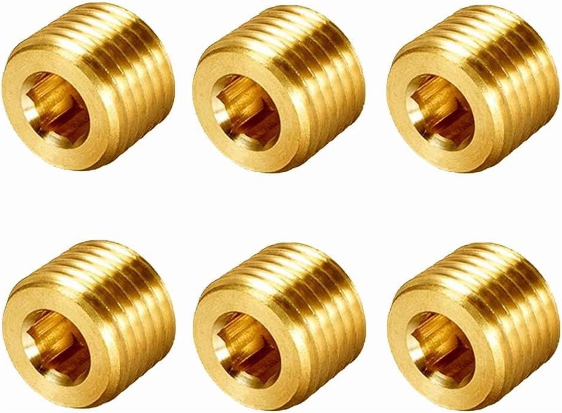 BDKWID-Brass Hex Counter Sunk Plug 1/16" NPT Male Pipe Fitting Set ...