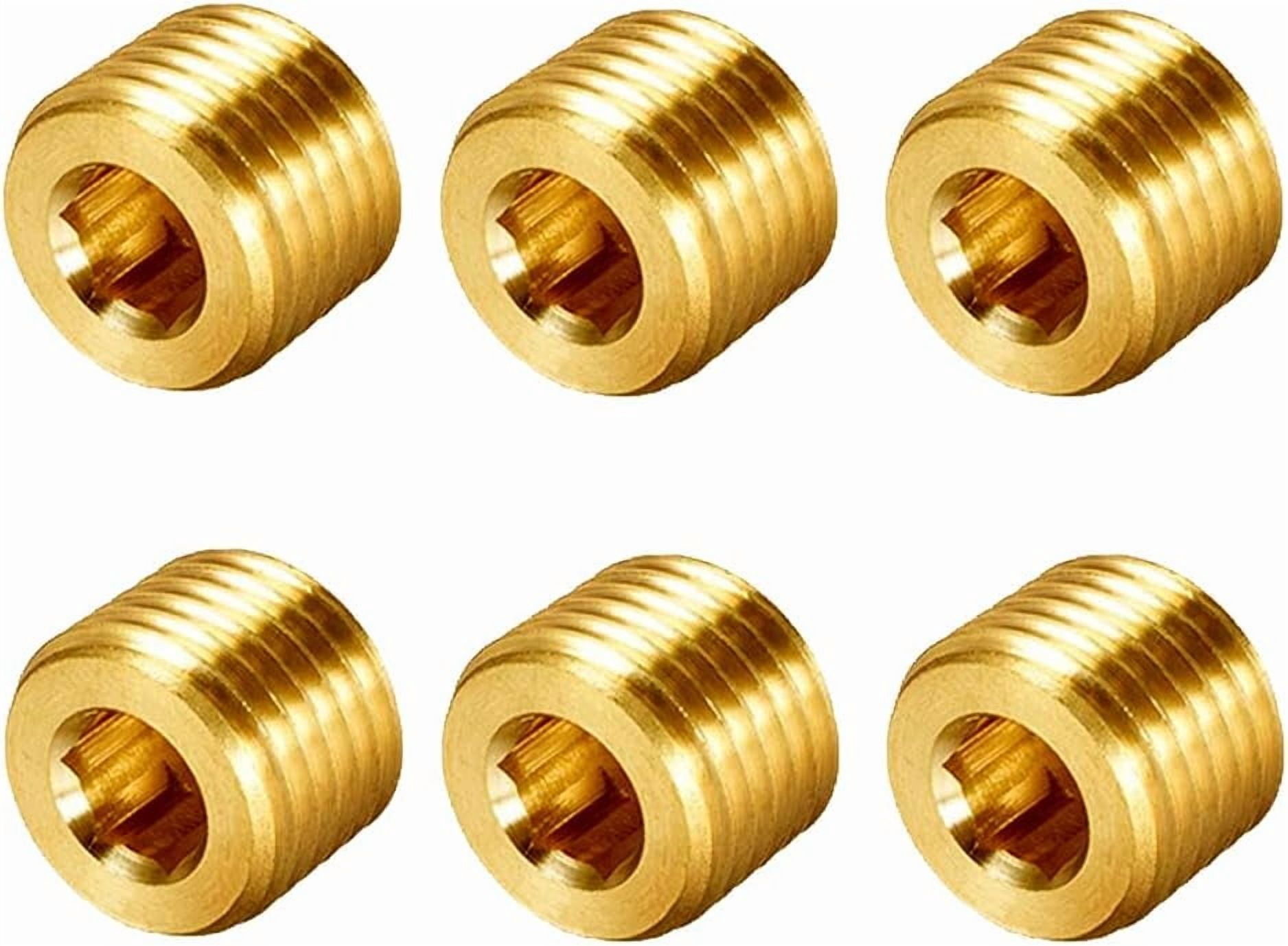 BDKWID-Brass Hex Counter Sunk Plug 3/8" NPT Male Pipe Fitting Set ...