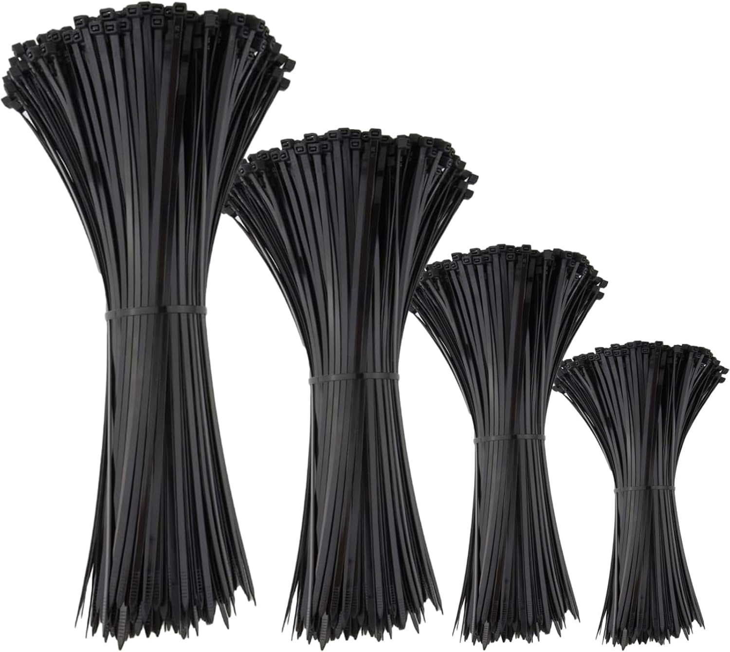 BDKWID-Cable Zip Ties, 450 PCS Black Self-Locking Cable Ties, Assorted ...