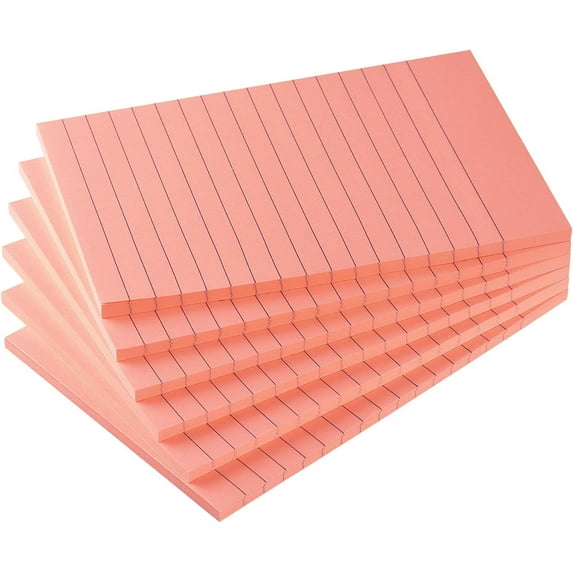 BDKWID-Early Buy 6 Pads Lined Sticky Notes with Lines 4x6 Self-Stick ...