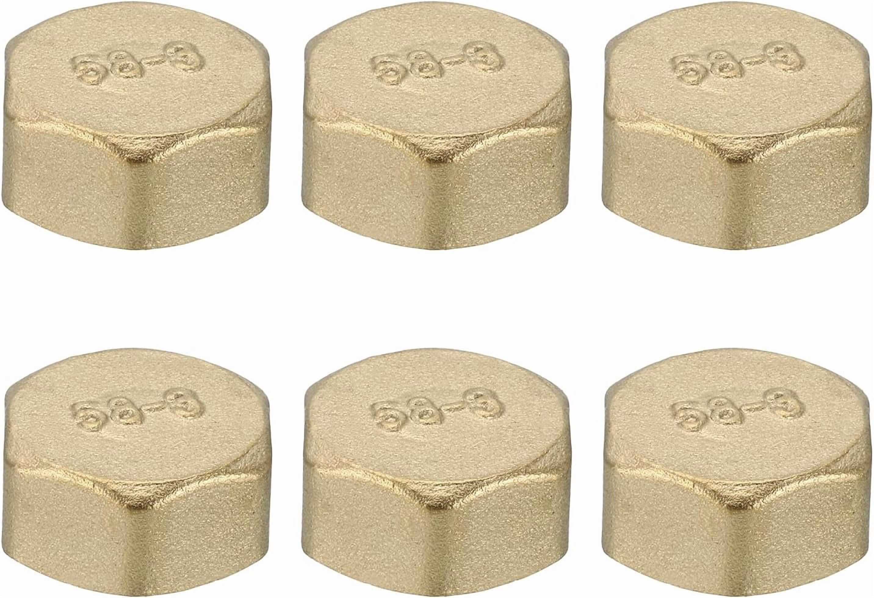 BDKWID-G1/2 Brass Pipe Plug, 6pcs Female Internal Thread Hex Garden ...
