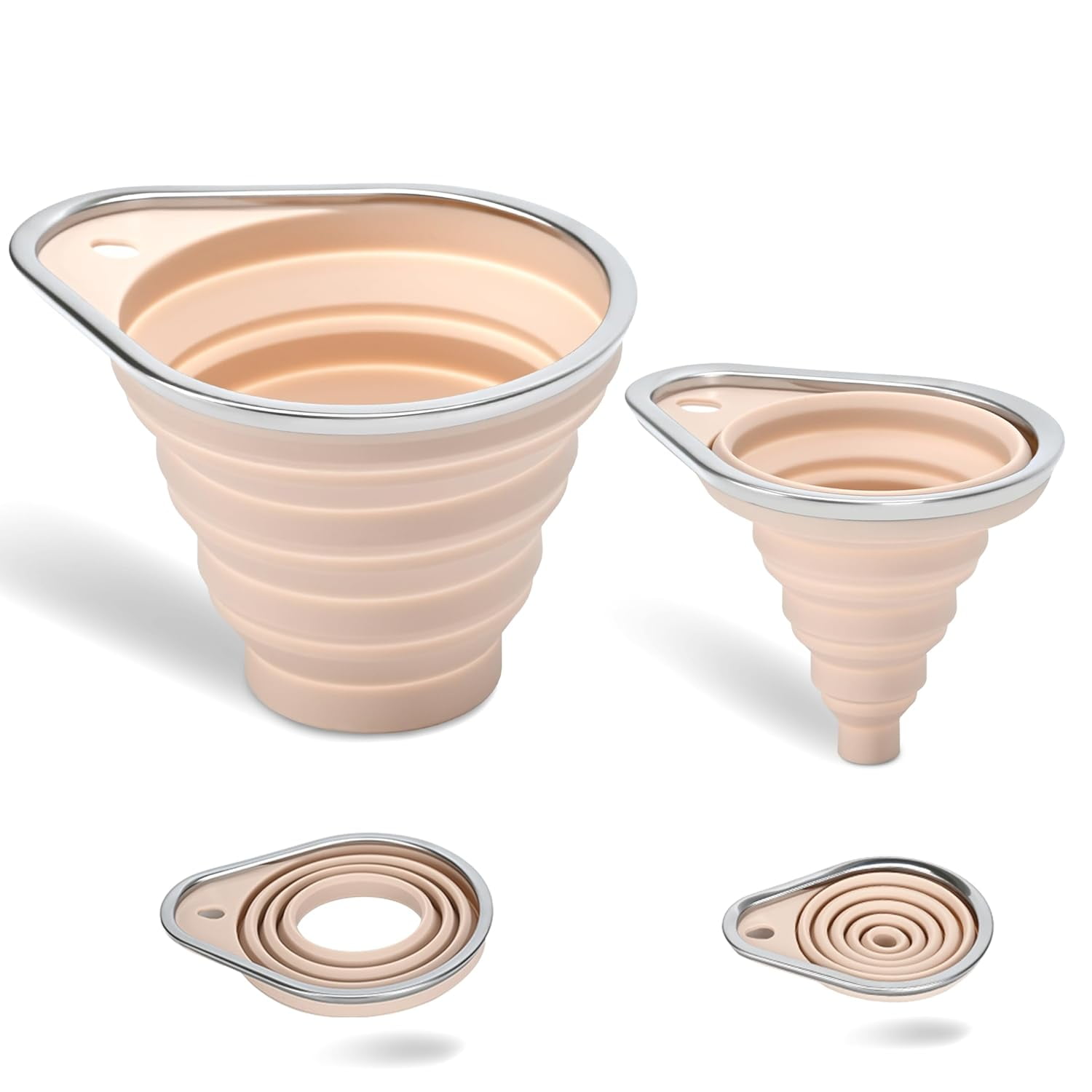 BDKWID-New Upgraded 2-Pack Silicone Collapsible Funnel Set with ...