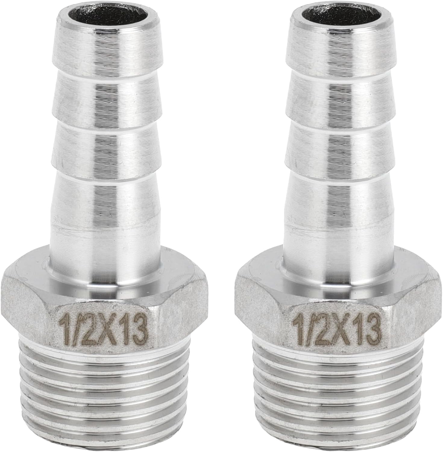 BDKWID-Stainless Steel Barb Fittings, 33/64" Barb 1/2 BSPT Male Hose ...