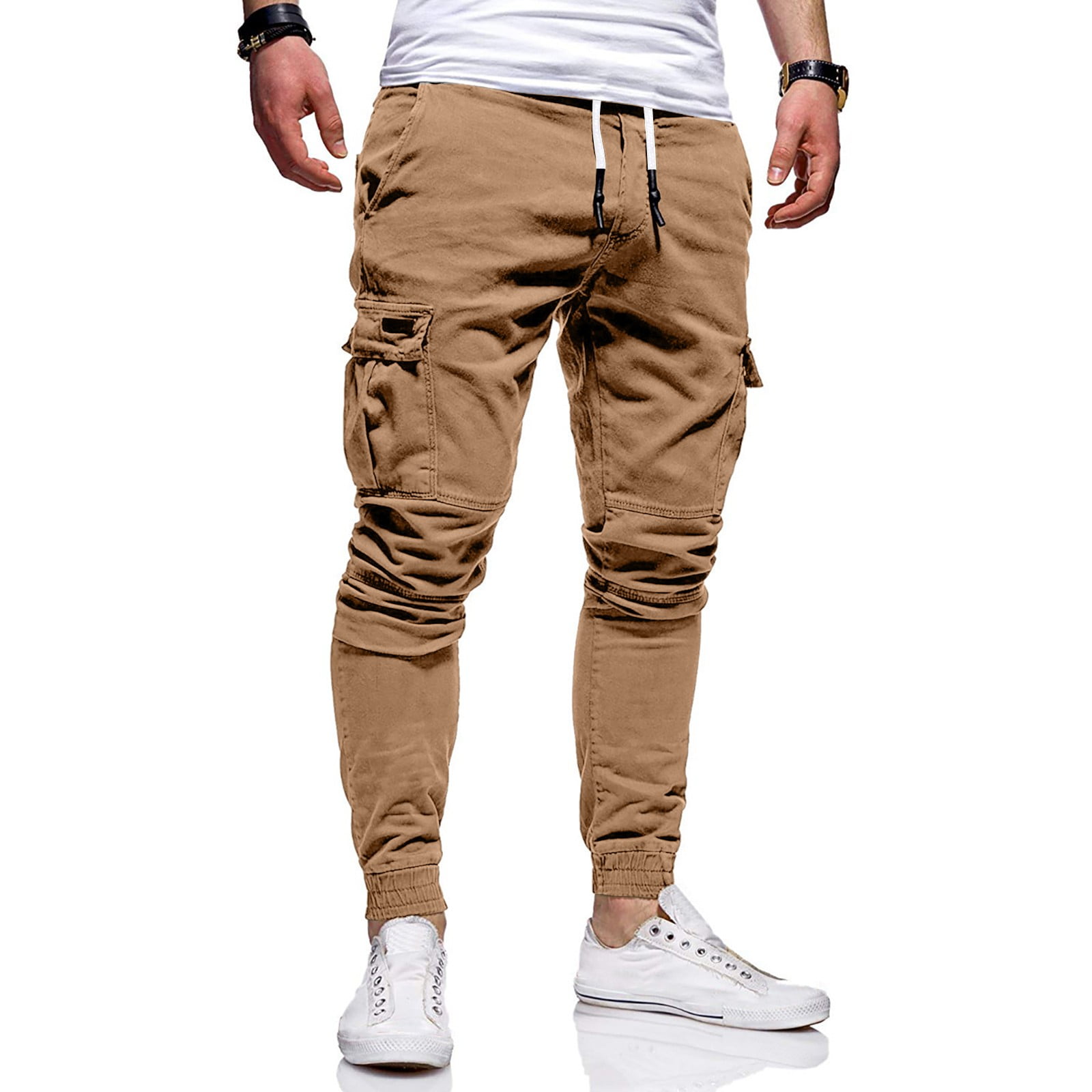 BDPORKAS Cargo Pants for Men Casual Joggers Pants Multi Pockets Outdoor ...