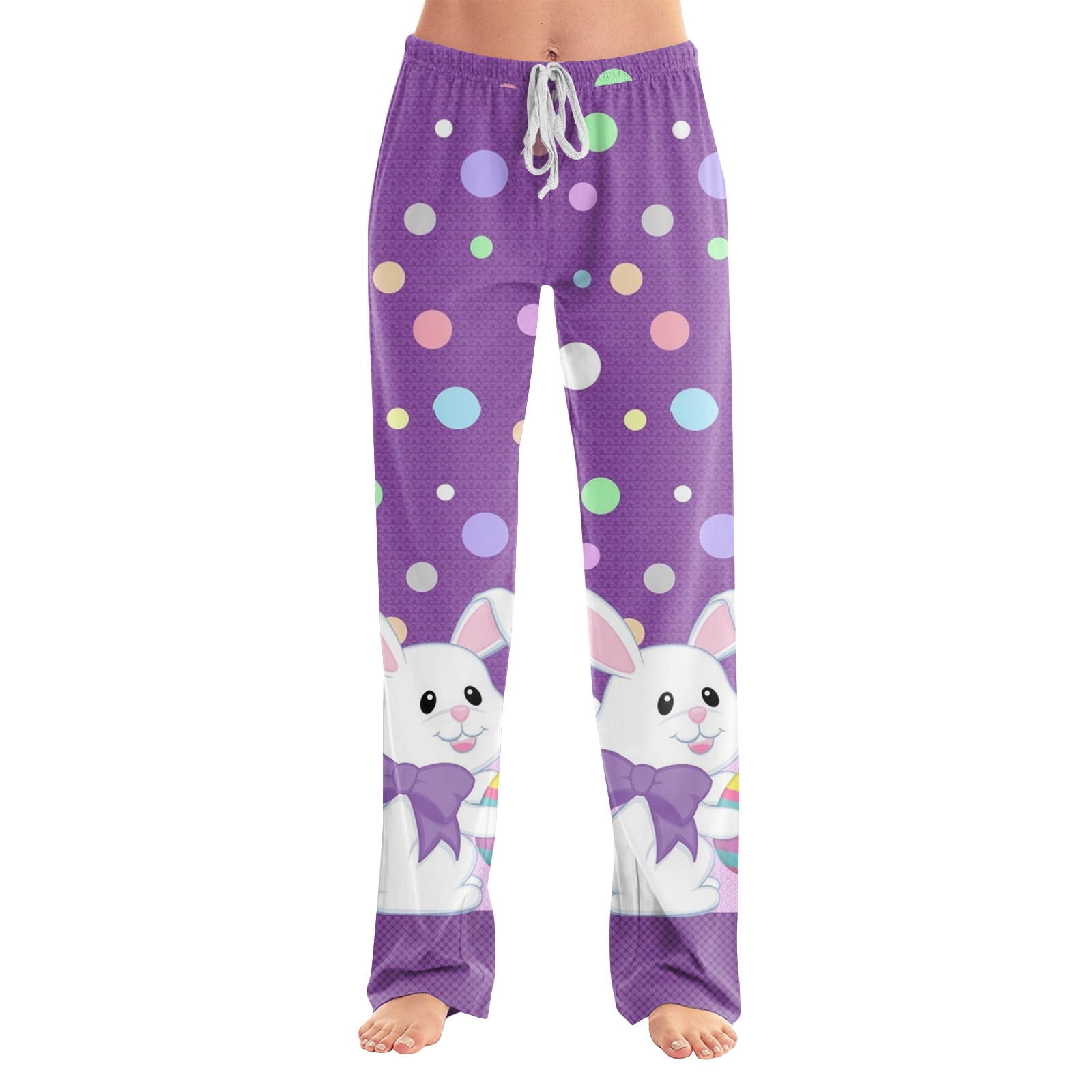 BDPORKAS Easter Pajama Pants Cute Rabbit Graphic Pajama Bottoms Easter ...