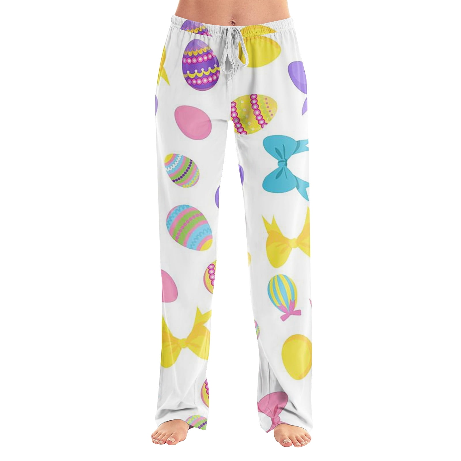 BDPORKAS Easter Pajama Pants Cute Rabbit Graphic Pajama Bottoms Easter ...