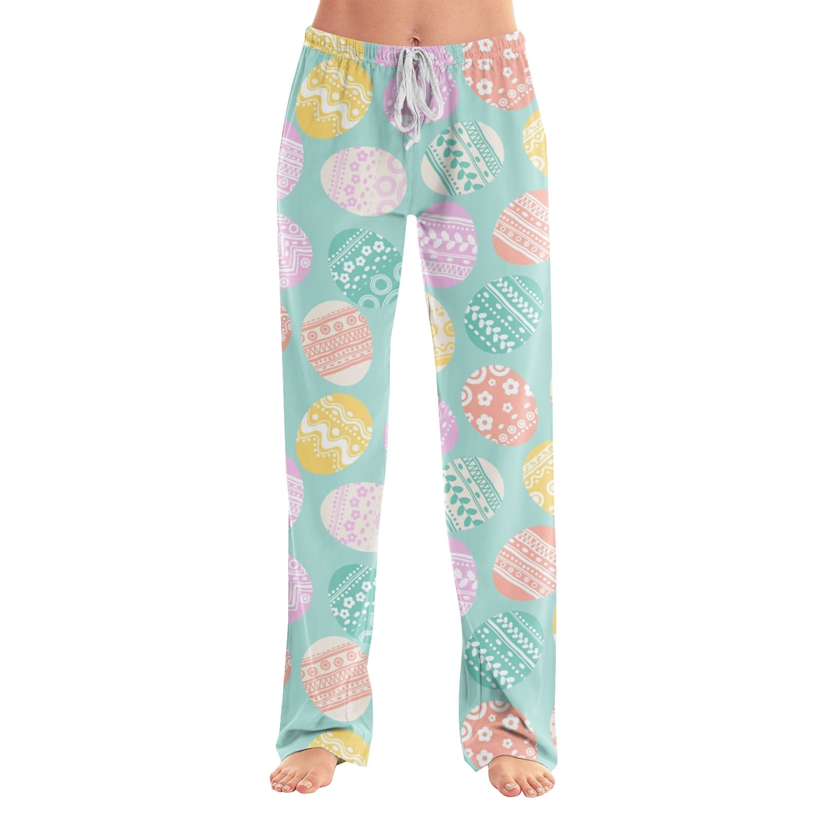BDPORKAS Easter Soft Pajama Pants Funny Bunny Pj Pants Baggy Drawstring ...