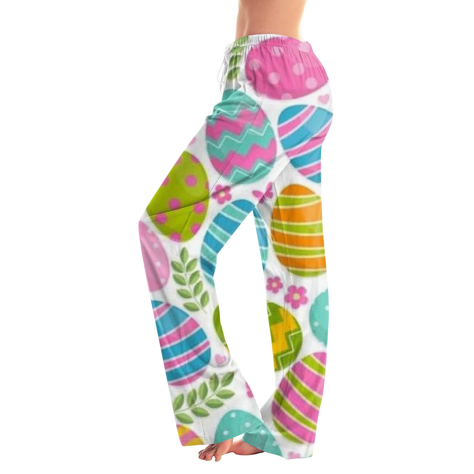 BDPORKAS Easter Soft Pajama Pants Women Bunny Rabbit Graphic Pj Pants ...