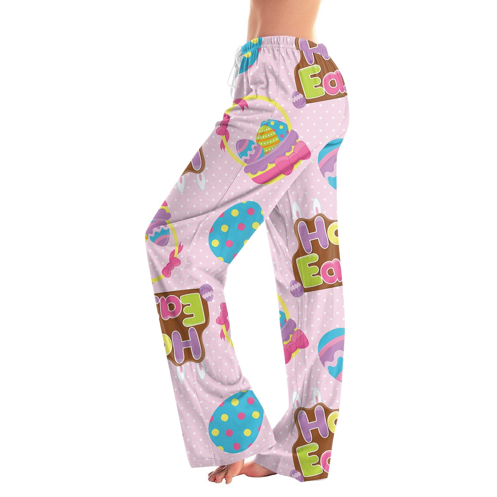 BDPORKAS Easter Womens Pajama Pants Cute Floral Bunny Pj Bottoms Easter ...