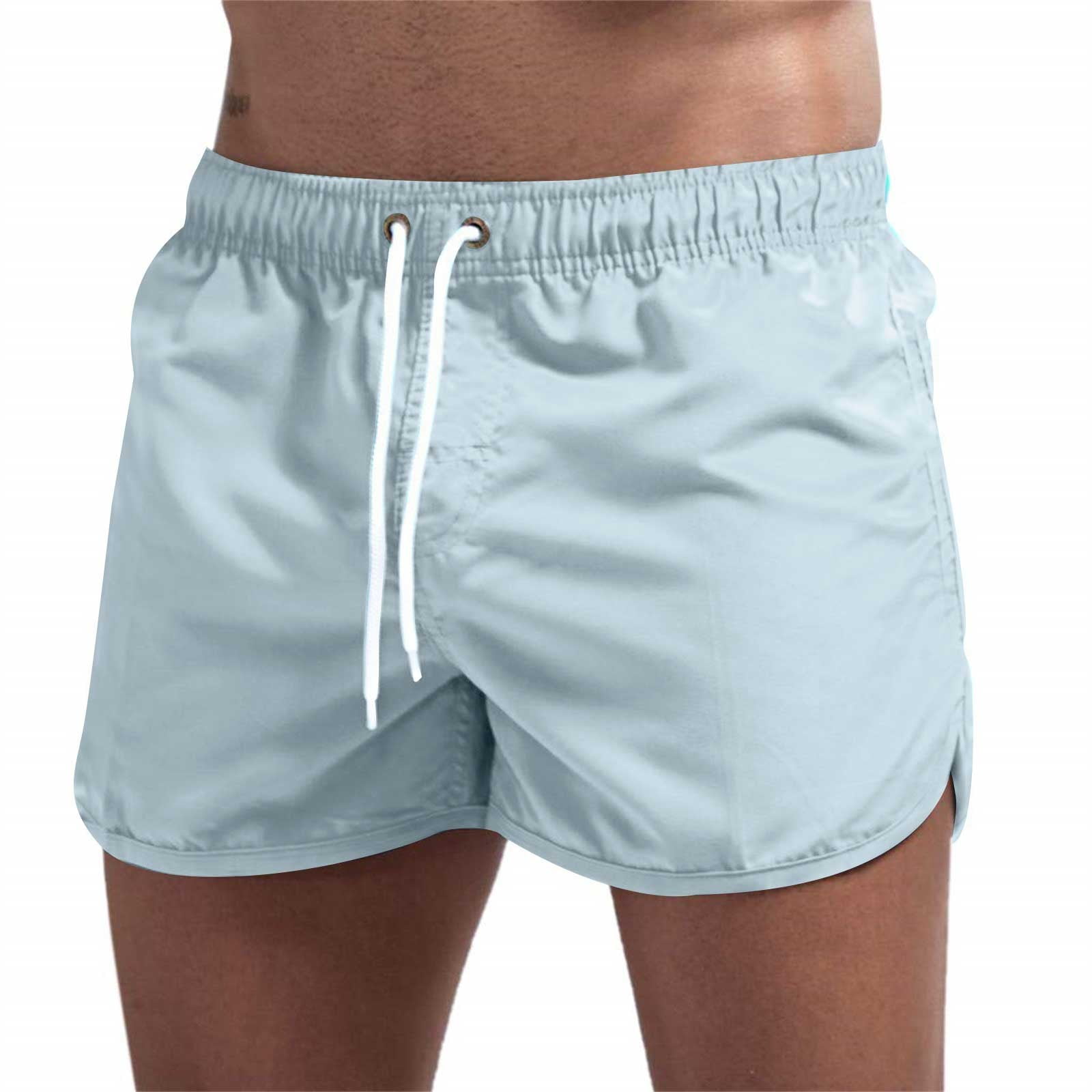 BDPORKAS Mens Swim Trunks with Mesh Lining Drawstring Beach Shorts for ...