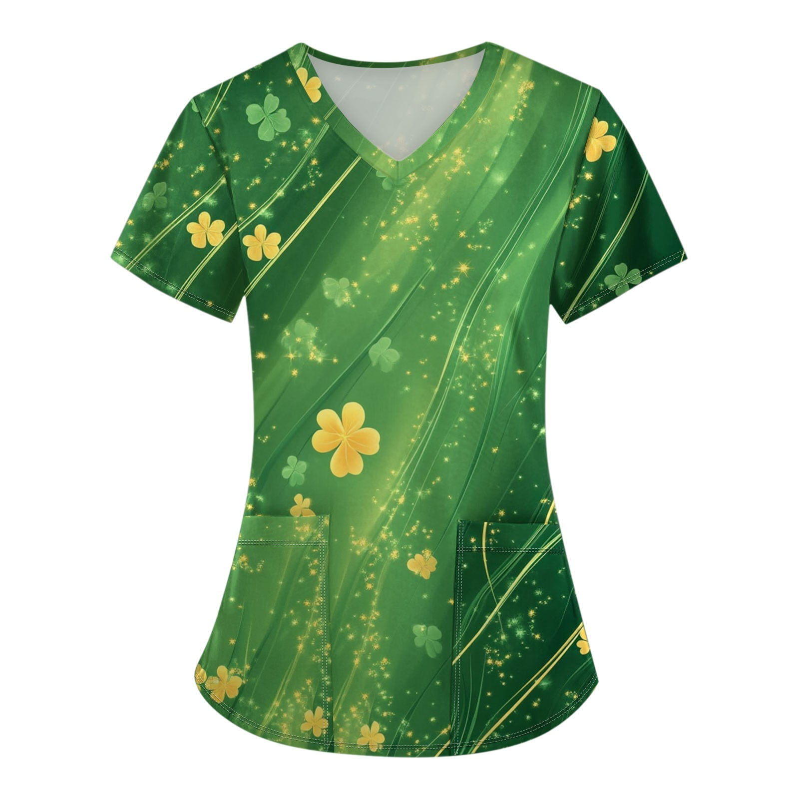 BDPORKAS Nurses Uniform Scrub Tops for Women V-Neck Scrubs Blouses for ...