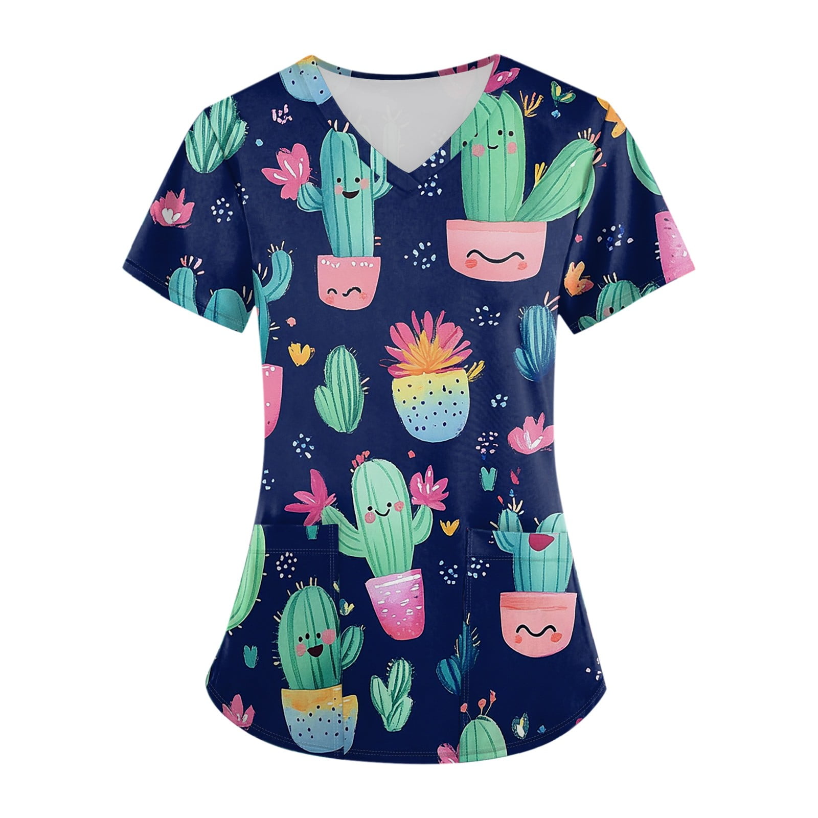 BDPORKAS Plus Size Scrubs for Women Stretch Animal Cartoon Cute Working ...