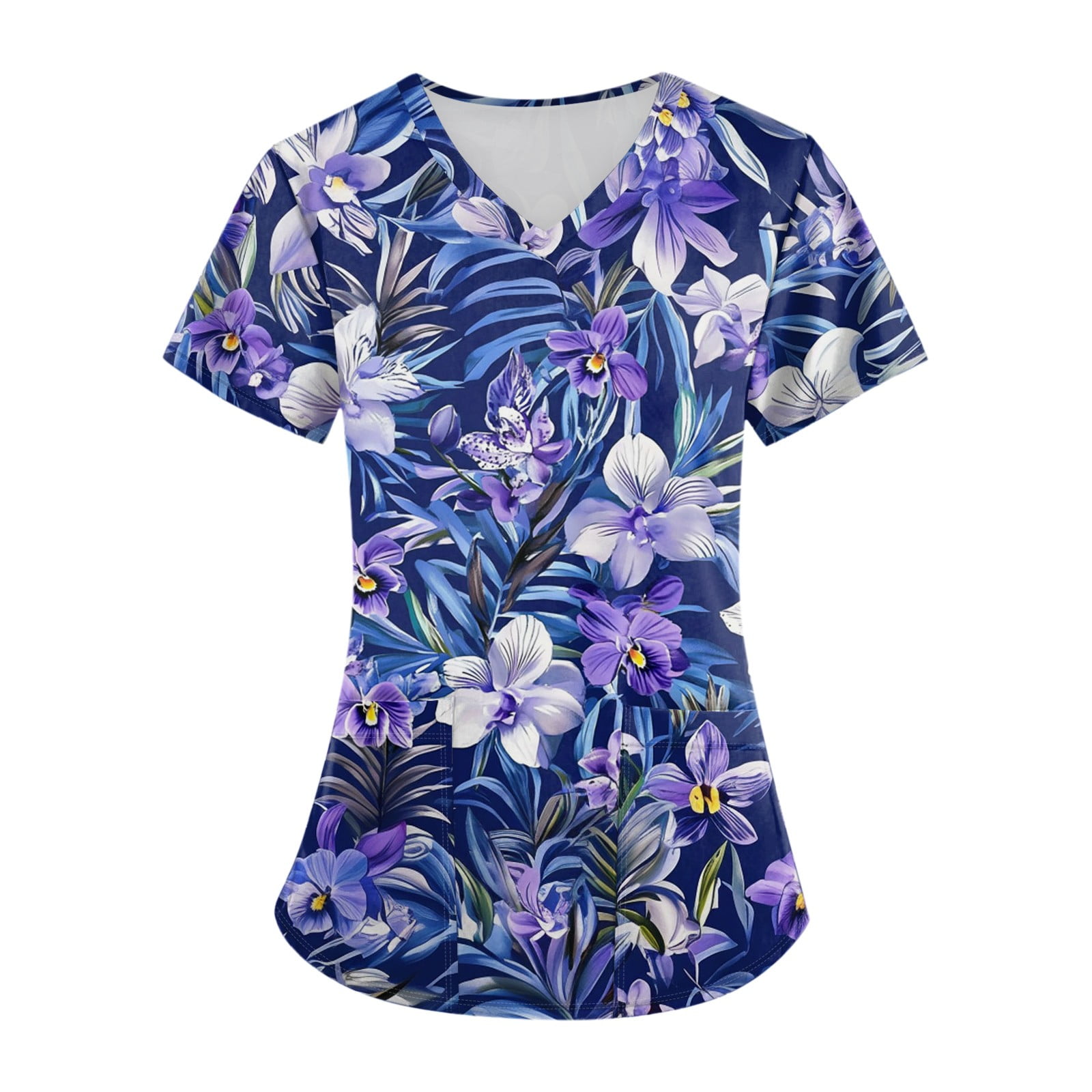 BDPORKAS Scrub Tops Women Working Uniform Lightweight Short Sleeve V ...