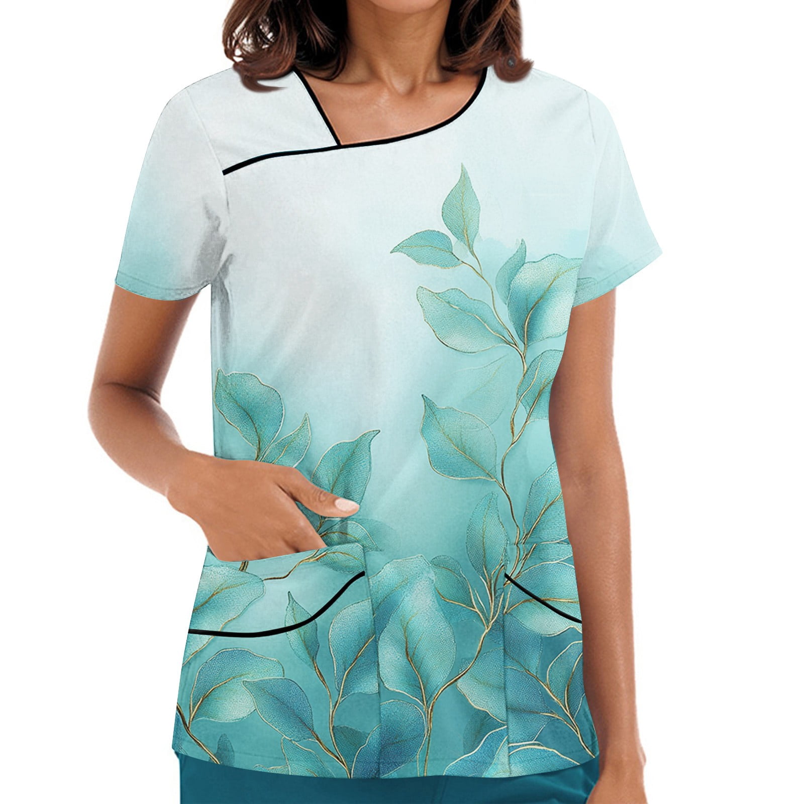 BDPORKAS Scrubs for Women Nurse Uniforms Stretch Short Sleeve Nurse ...