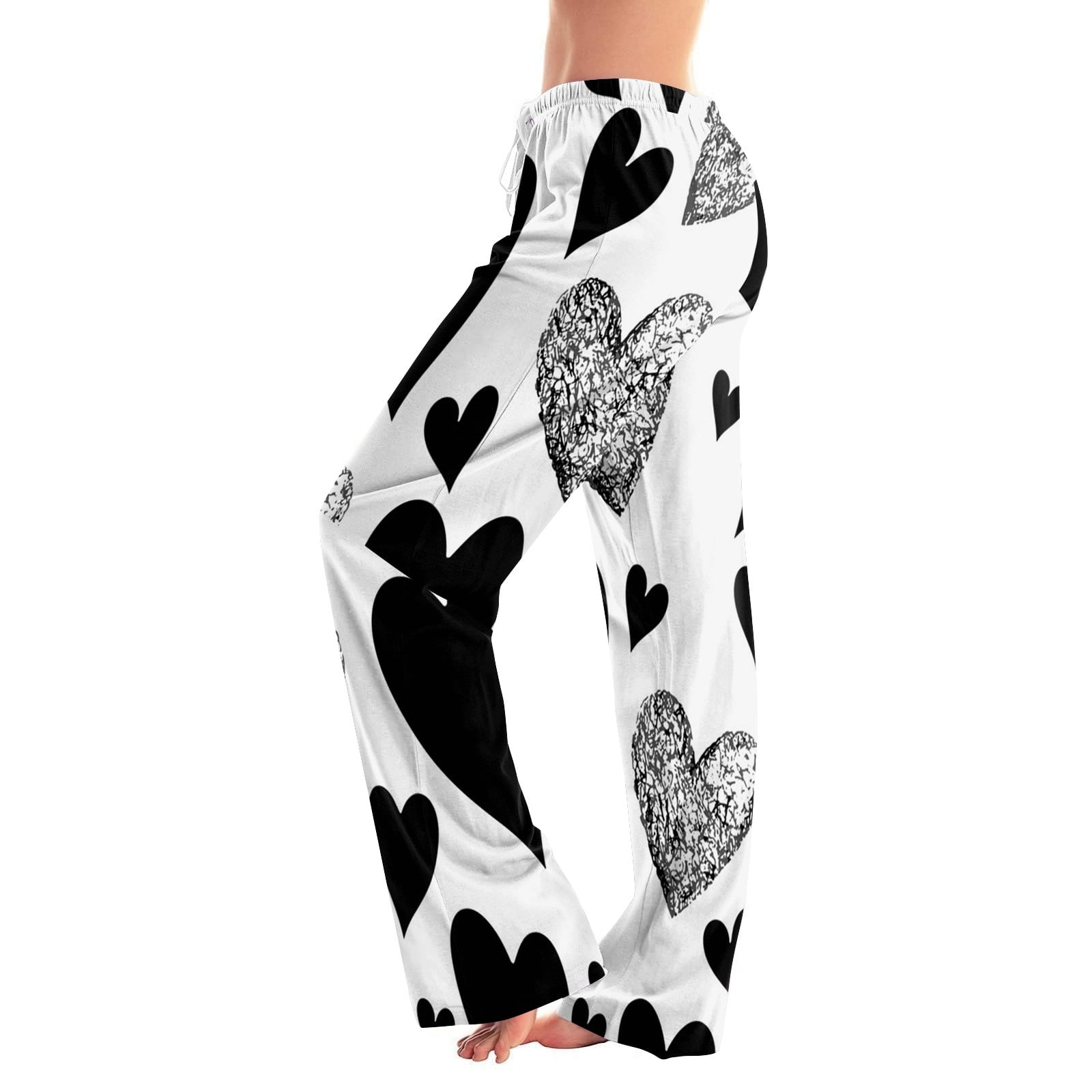 BDPORKAS Valentines Day Women's Pajama Pants Stretch Wide Leg Funny ...