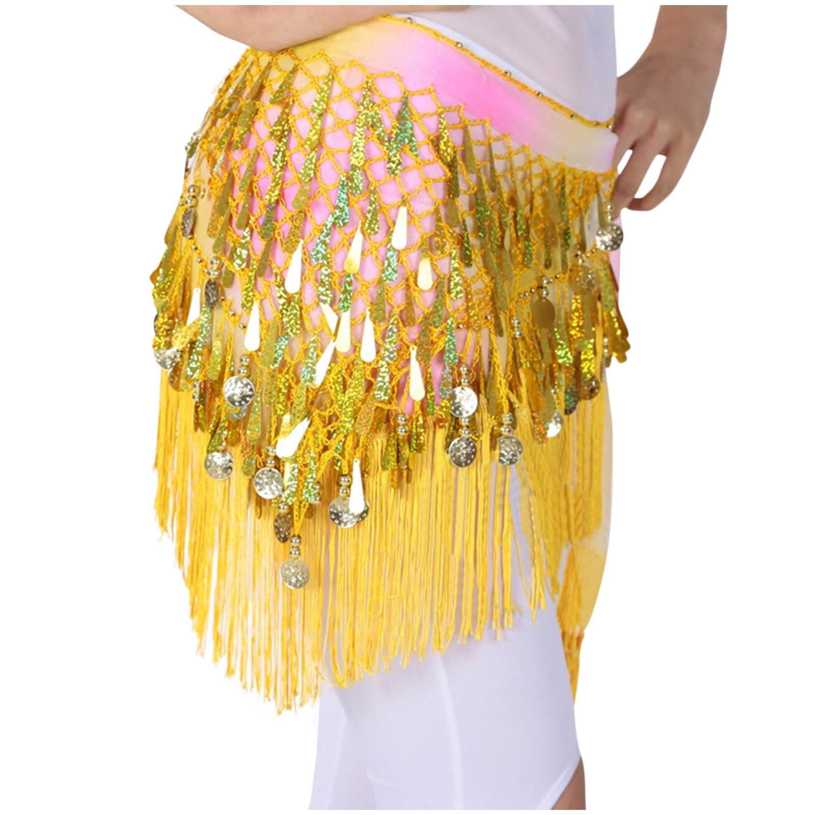 BDPORKAS Women's Sequin Tassel Skirts Rave Fringe Hip Scarf for Festival - Walmart.com