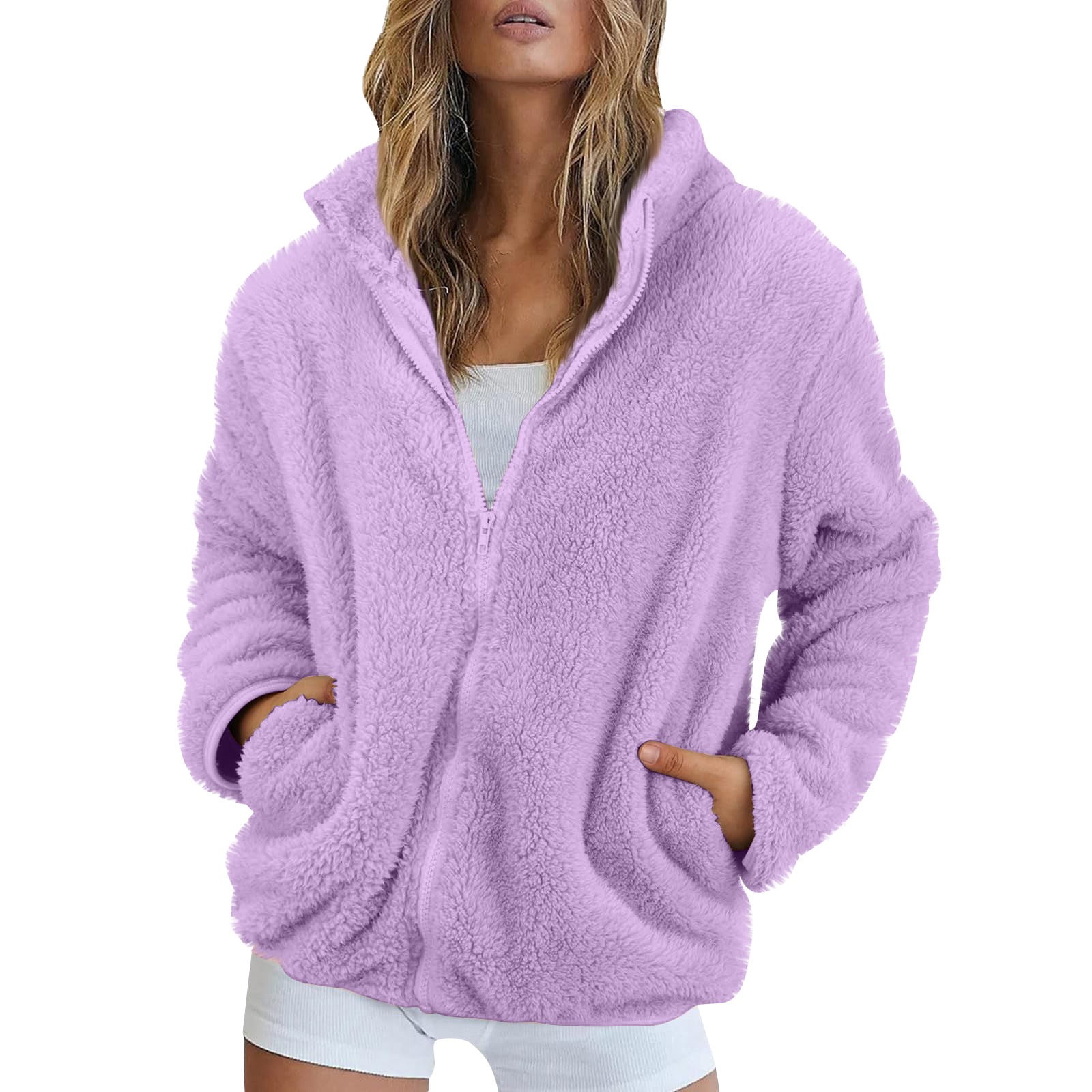 BDPORKAS Womens Fleece Jacket Fall Winter Zip Up Hoodie Sweaters for ...