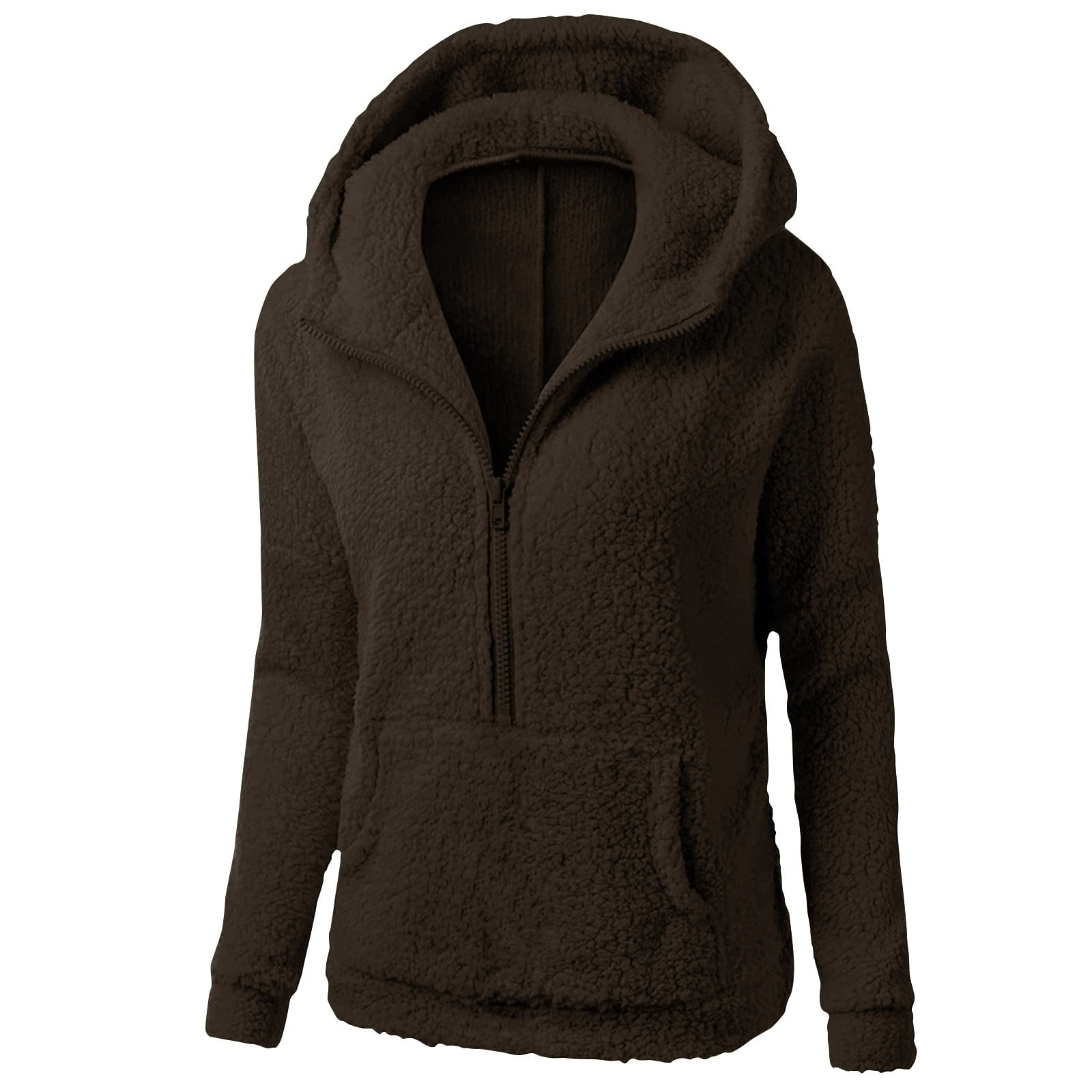 BDPORKAS Zip Up Sweaters for Women Sherpa Fleece Half Zip Pullover ...