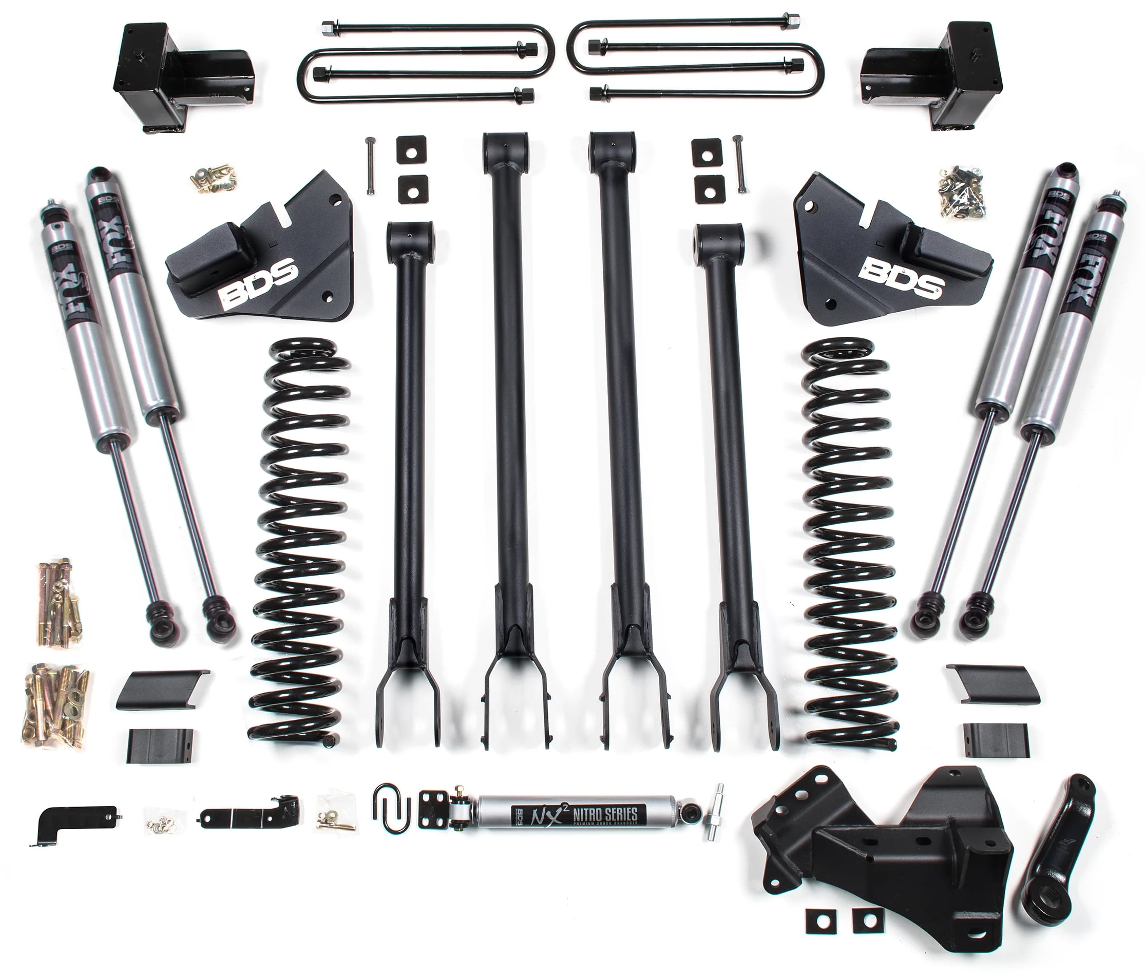 BDS 4" Lift Kit,4-Link Conversion,Fox Shocks,17-19 F250,F350 Super Duty ...