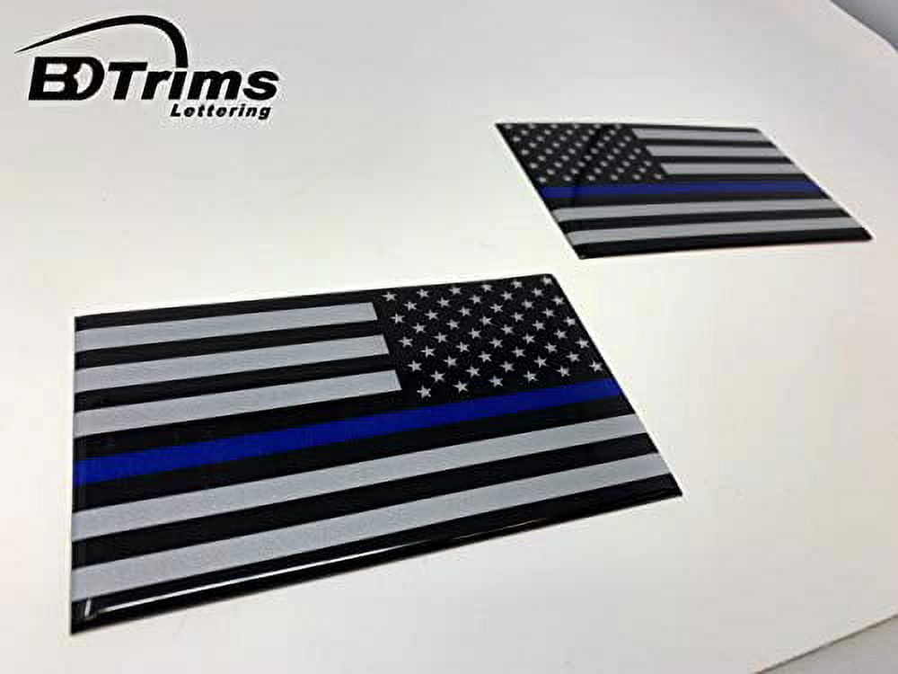 BDTrims | Domed Raised Reflective USA Flag Decals - Set of 2 (Black ...