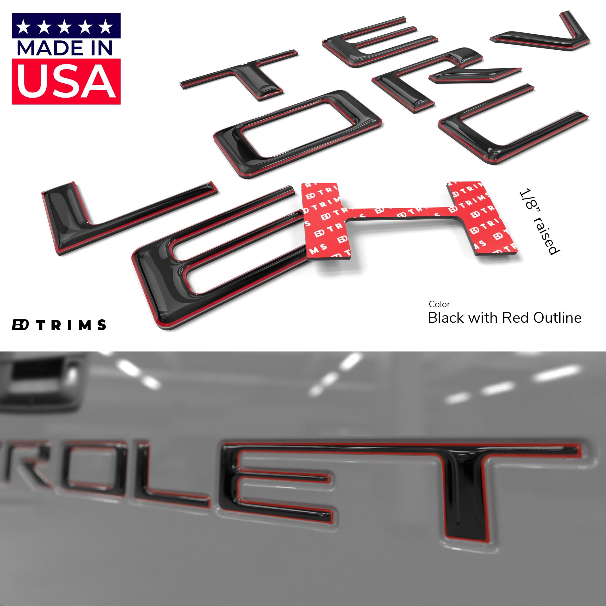 BDTrims Tailgate 3D Domed Raised Letters Compatible with 2019-2024 ...