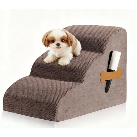Dog Stairs for Small Dogs, High Density Foam Dog Steps, Extra Wide Non ...