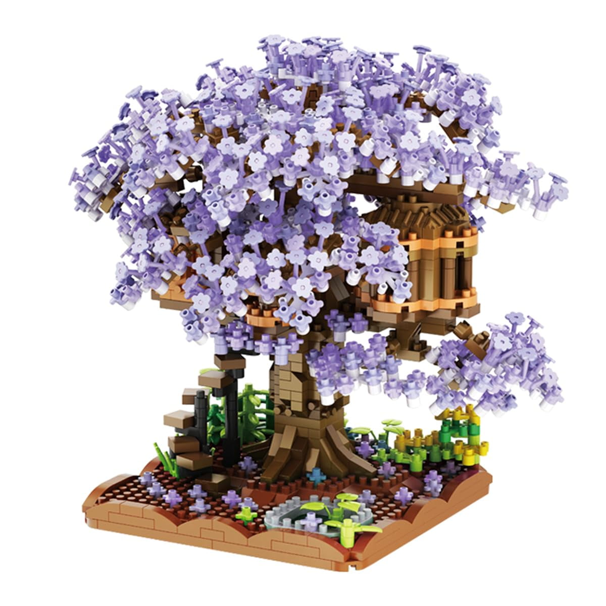 BDYDT Purple Cherry Blossom Bonsai Tree Building KMC2Blocks Set,（1443 ...