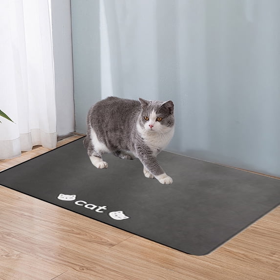 BDark Grey Non-Slip Diatom Mud Pet Feeding Mat Water Absorbent Dark ...